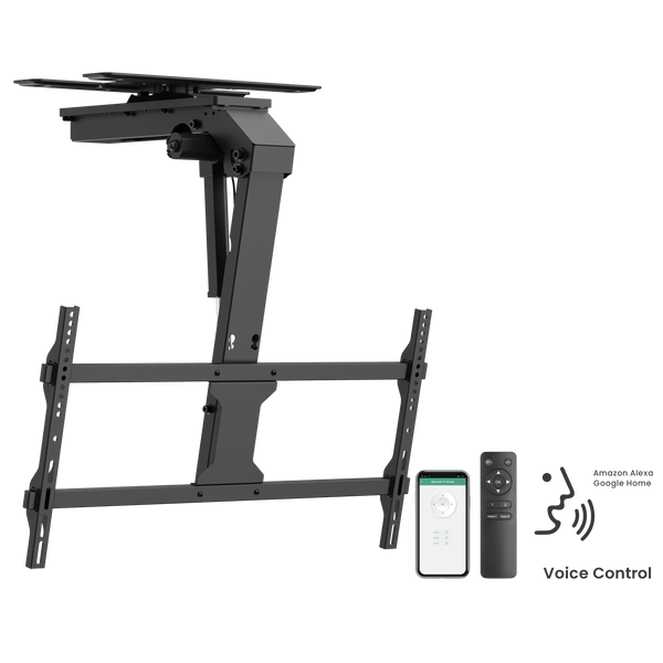 Large Smart Motorised TV Ceiling Mount with Swivel Design & Double Stu ...