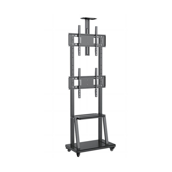 Dual Screen TV Trolley Stand | Mobile Cart for 40"-75" Screens, 150kg ...