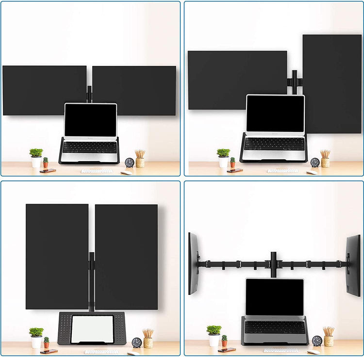 Dual Monitor & Laptop Arm Stand Adjustable Mount Stand Desk Arm ...