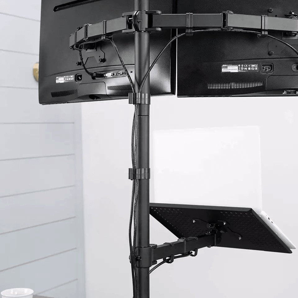 Dual Monitor & Laptop Arm Stand Adjustable Mount Stand Desk Arm ...