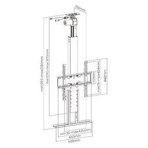 LUMI Motorized TV Ceiling Mount for 32-75 Inch TVs with Swivel LP78-44M ...